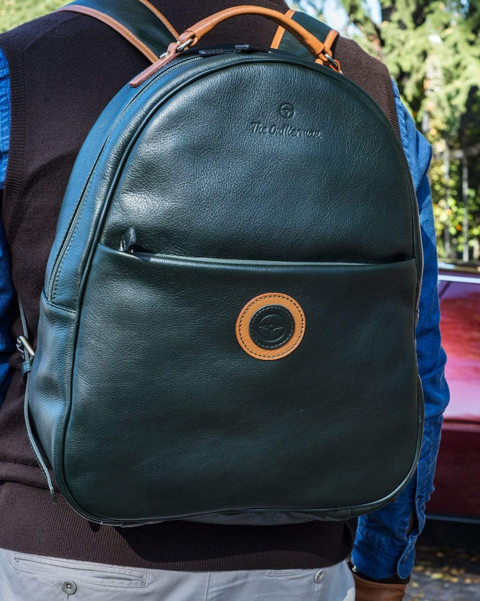 Globetrotter - Full-grain Leather Backpack - British Green/Tan – THE ...