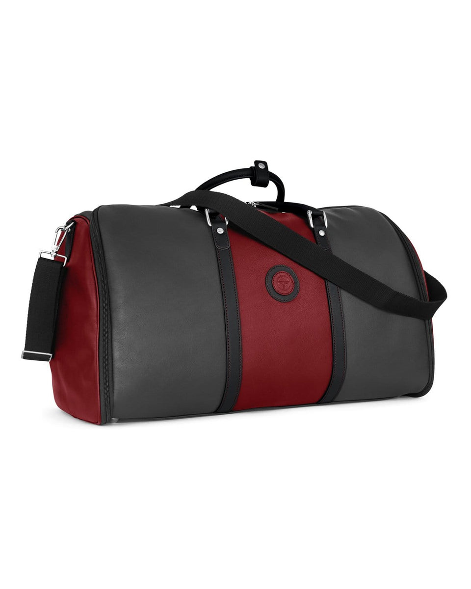 Globetrotter - Full-grain Leather Weekender Garment Bag - Grey/Black ...