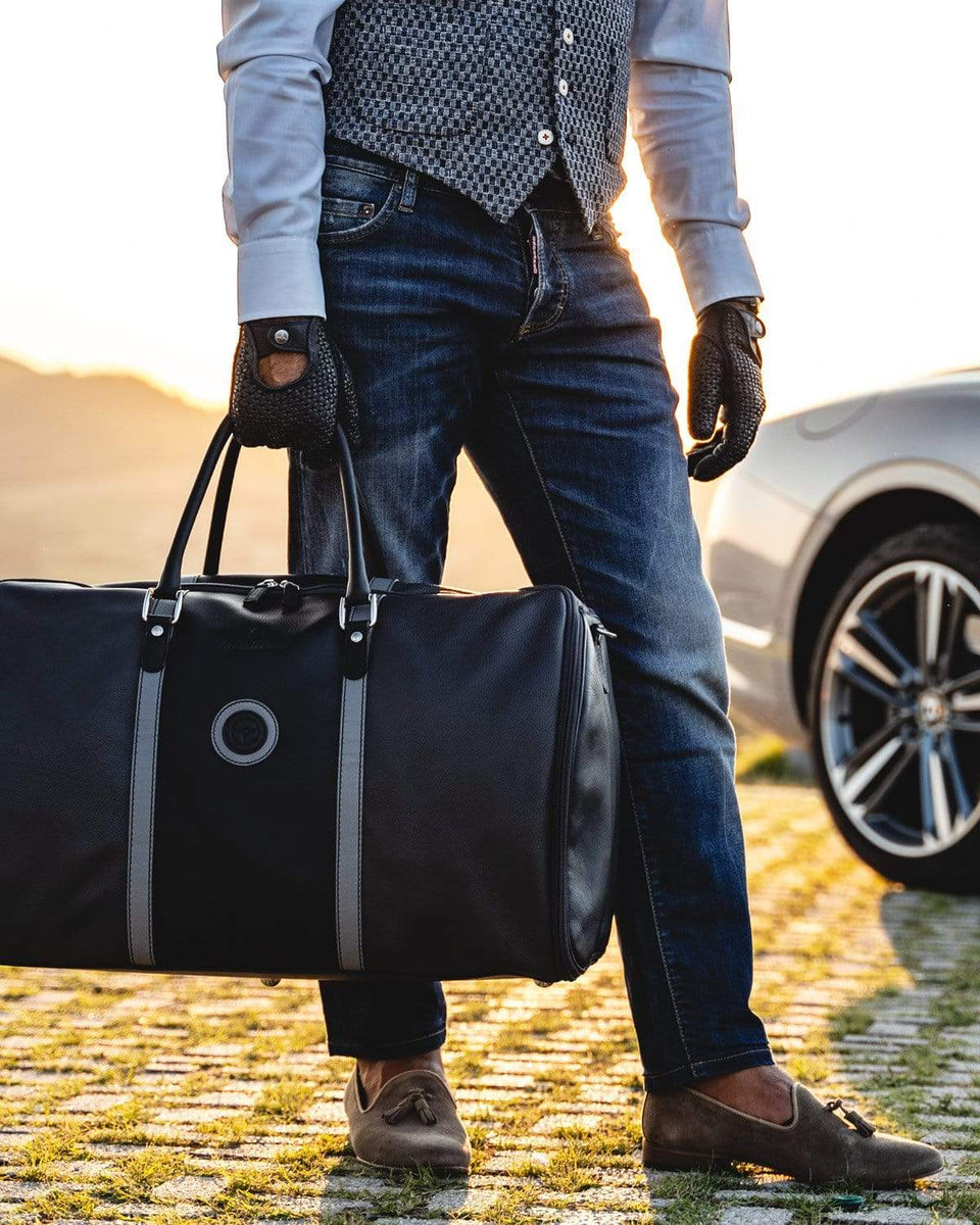 Globetrotter - Full-grain Leather Weekender Garment Bag - Lava/Black ...